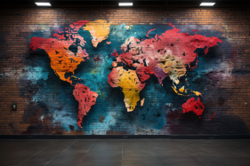 Graffiti World Map | Unreal Images - Free AI Generated Images & Photos